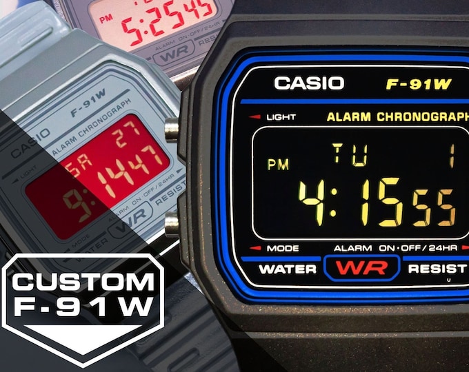 Custom Silver Casio World Time Watch With Color Screen Mod pick Your ...