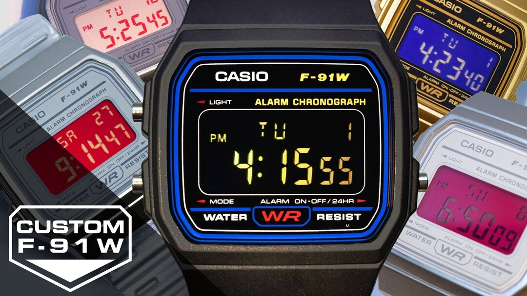 Casio F-91W Customize Your Own Modded F91W Choose Negative / Positive ...