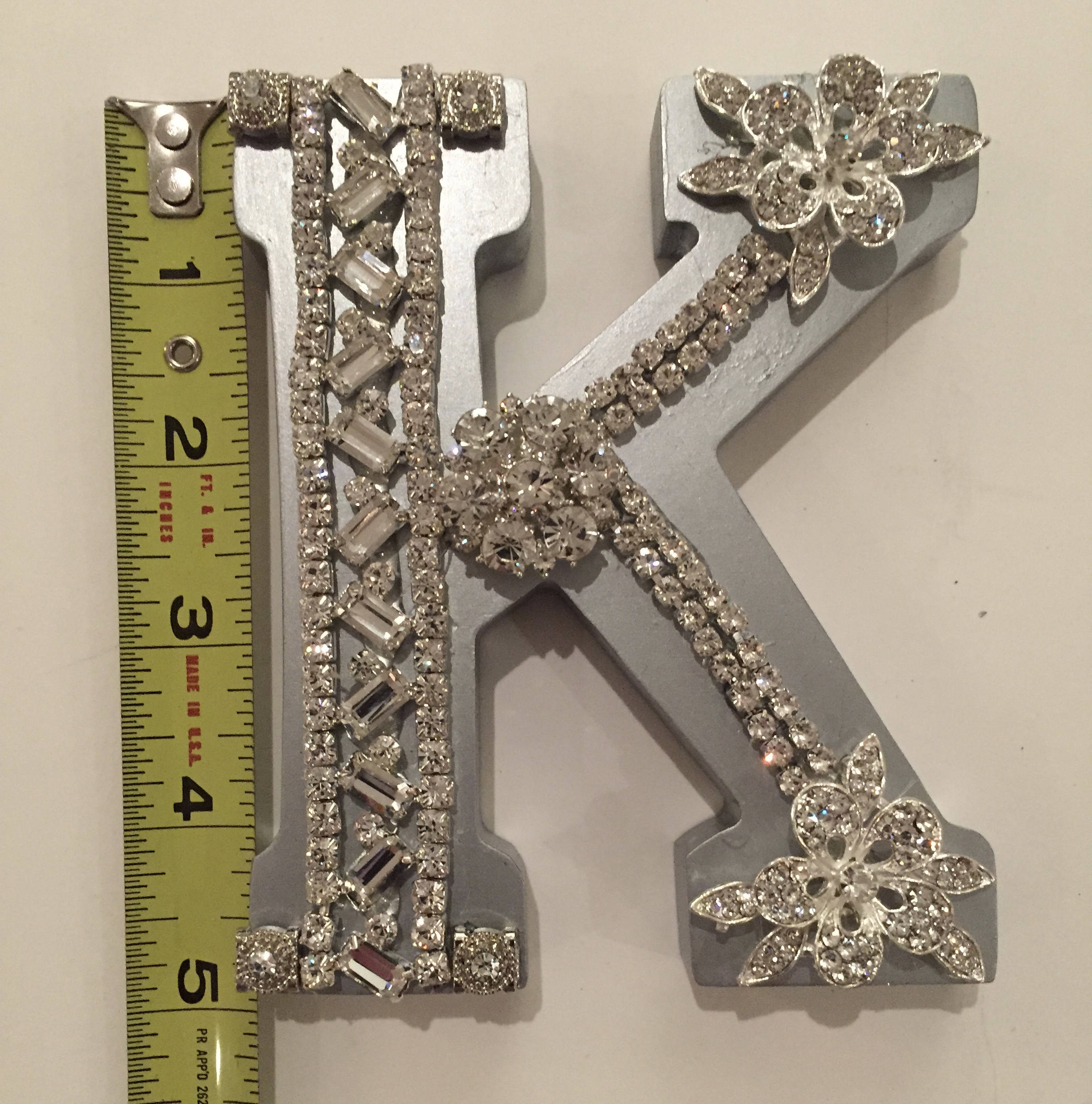 Custom Rhinestone Jewelry Silver Letter - Etsy