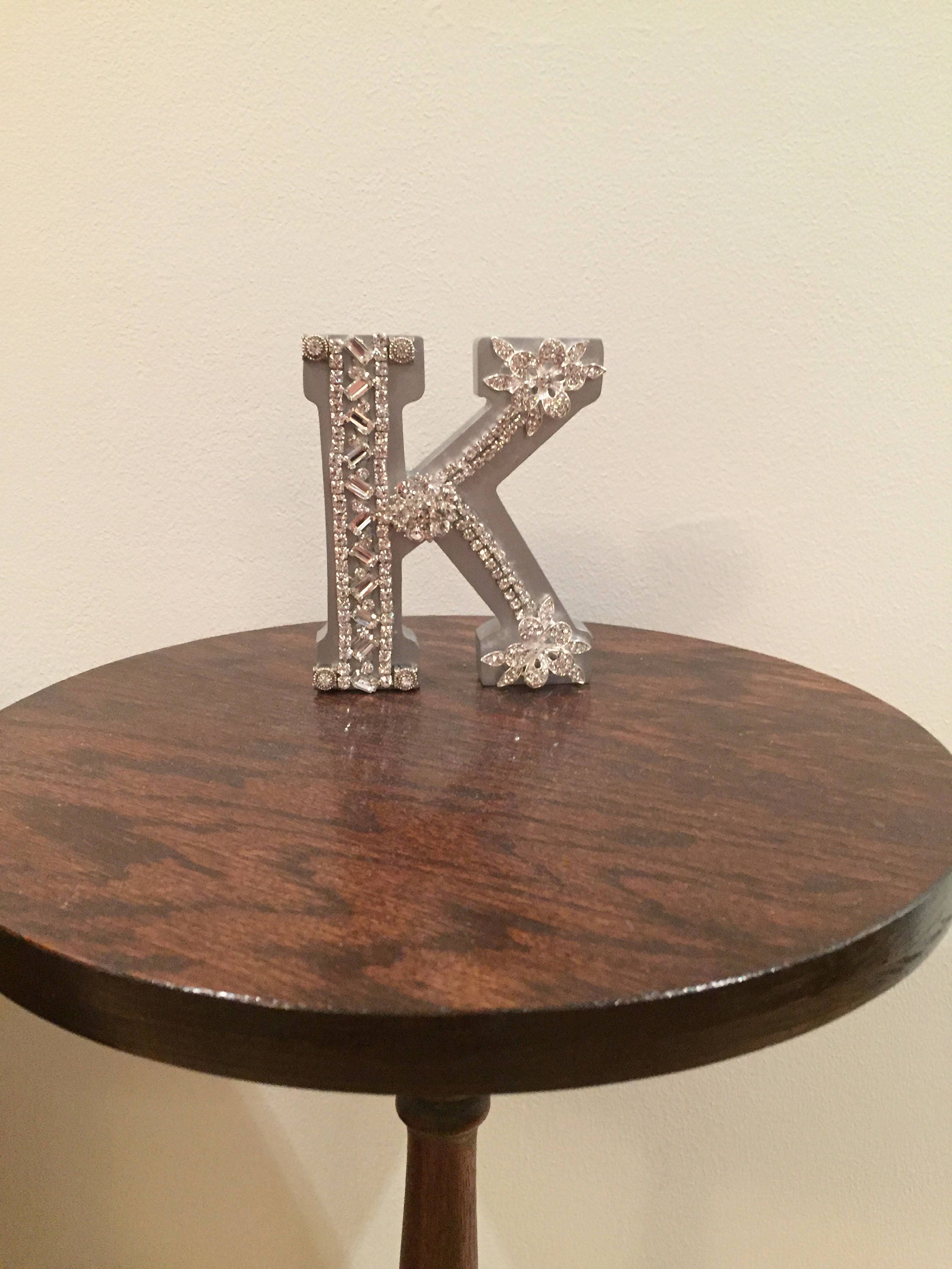 Custom Rhinestone Jewelry Silver Letter - Etsy