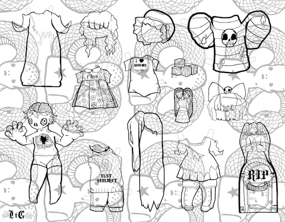 Zombie Paper Doll Printables