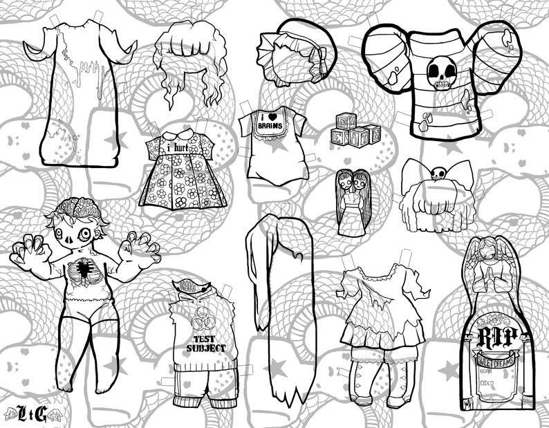 Printable Horror Paper Doll -- Zombie Baby Digital Paperdoll - Etsy