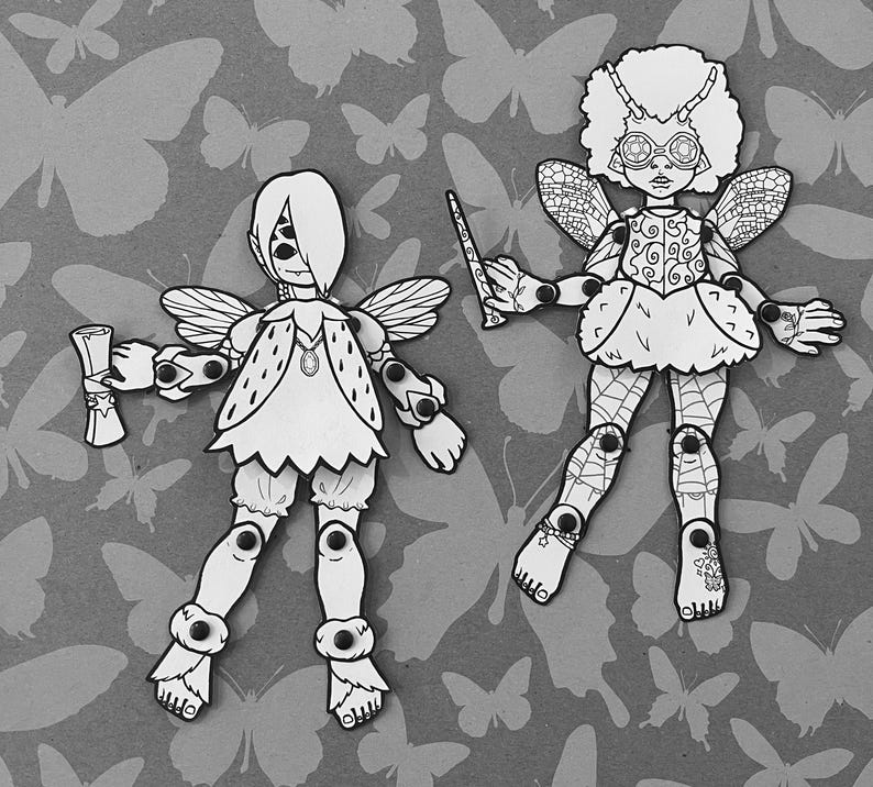 Printable DIY Miniature Articulated Paper Dolls - Faeries - Etsy