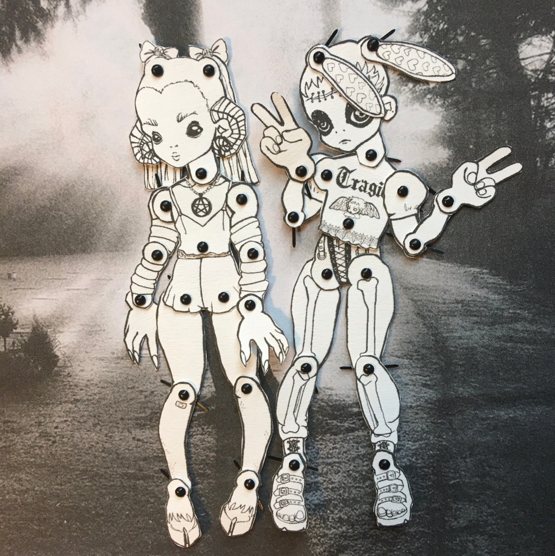 Printable Horror Paper Dolls, Dress up Demons -- DIY Articulated Gothic ...