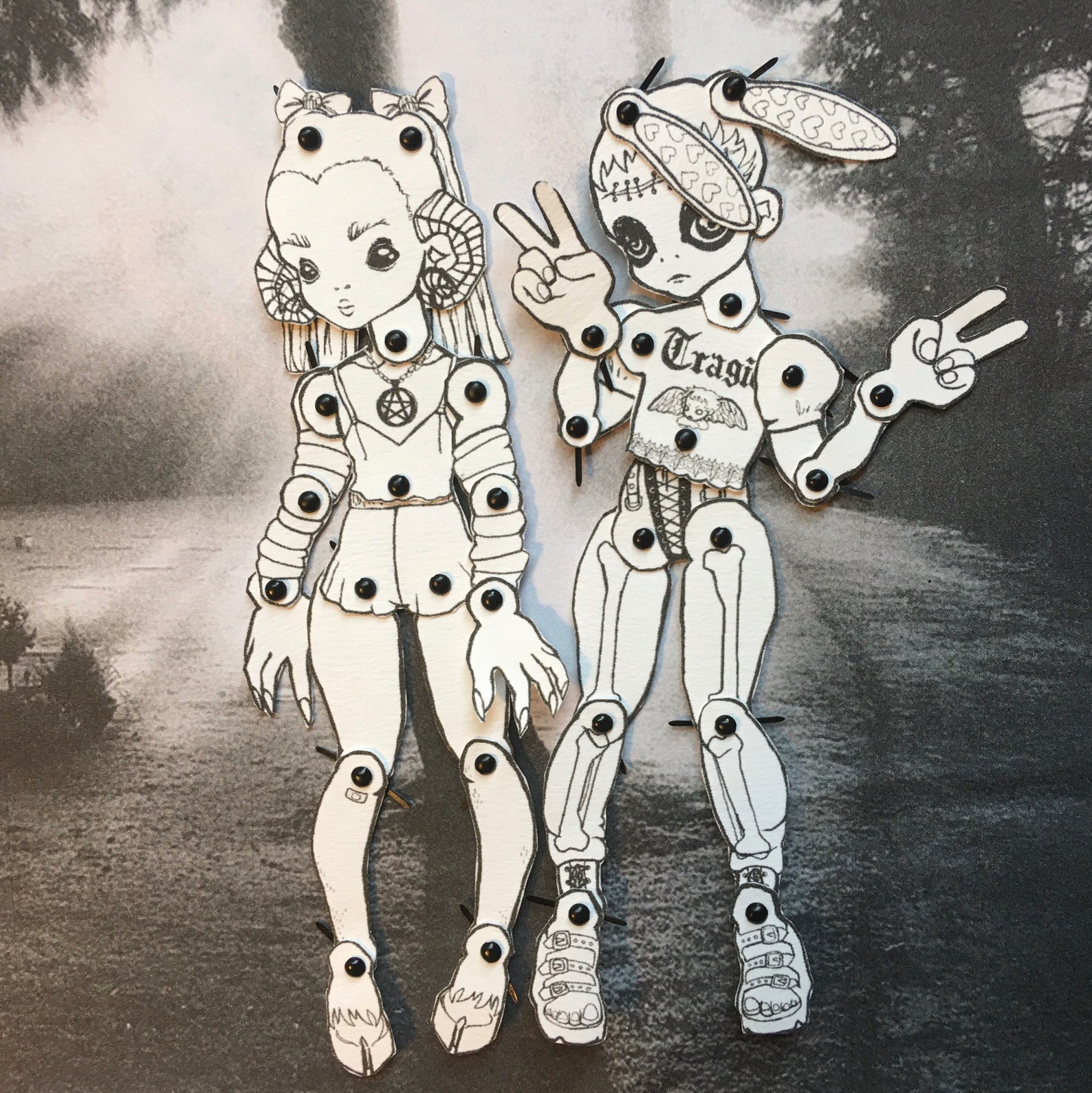 Printable Horror Paper Dolls, Dress up Demons -- DIY Articulated Gothic ...