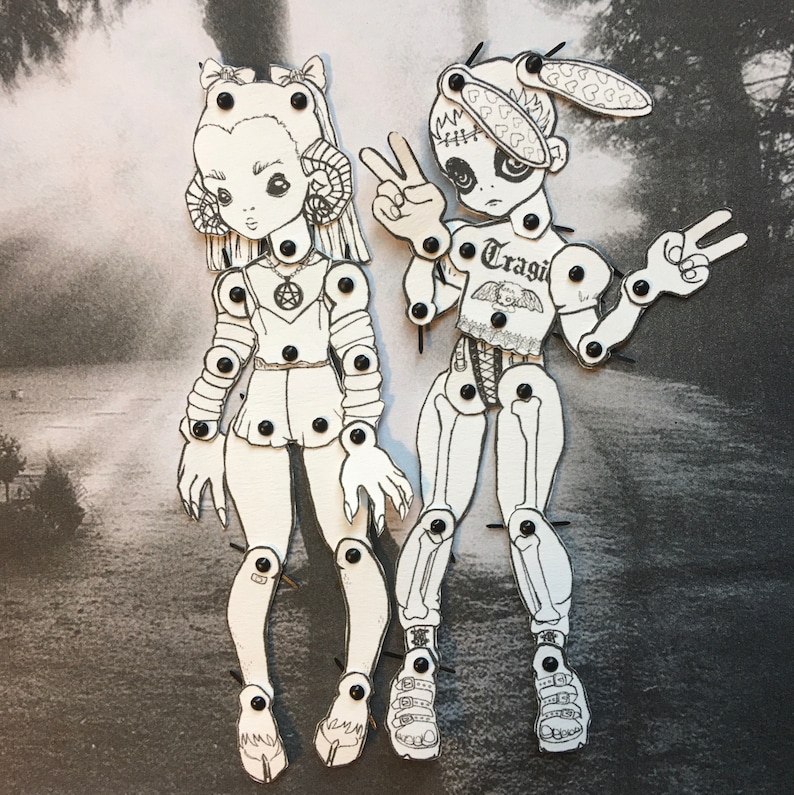 Printable Horror Paper Dolls, Dress up Demons -- DIY Articulated Gothic ...