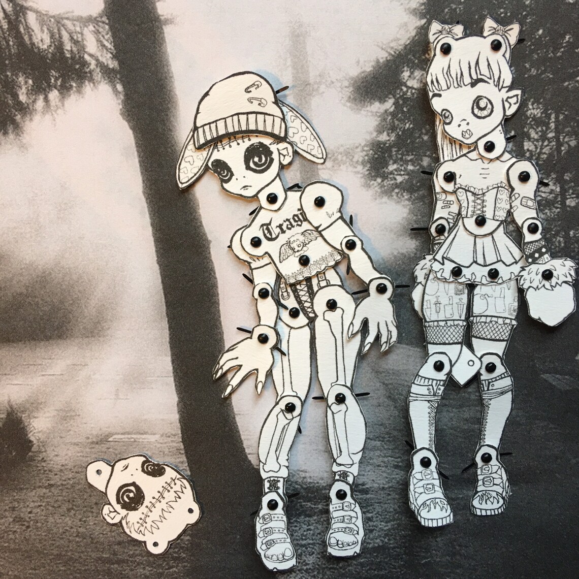 Printable Horror Paper Dolls, Dress up Demons -- DIY Articulated Gothic ...