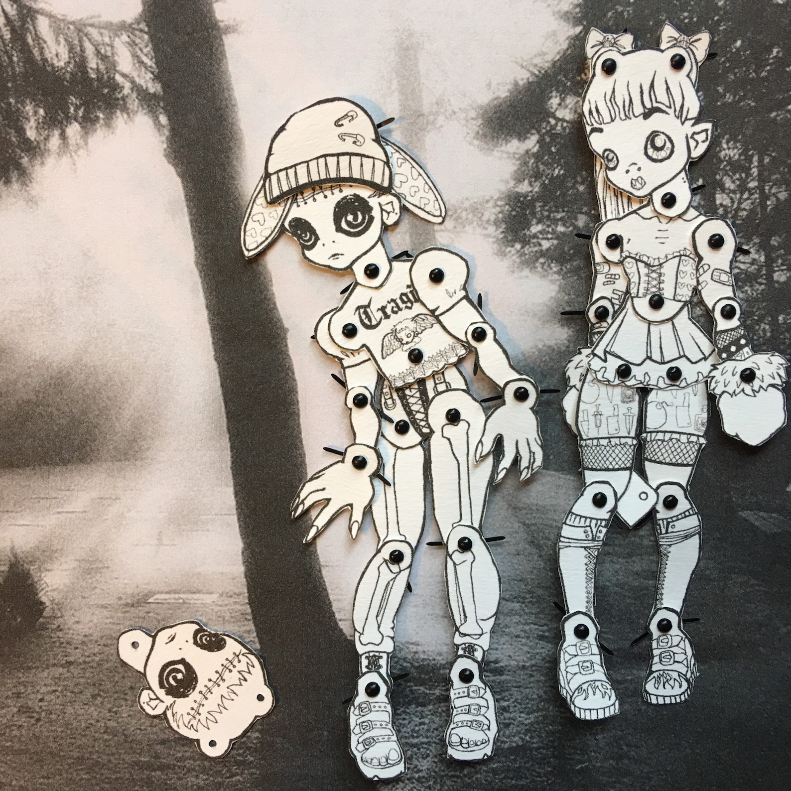 Printable Horror Paper Dolls, Dress up Demons -- DIY Articulated Gothic ...