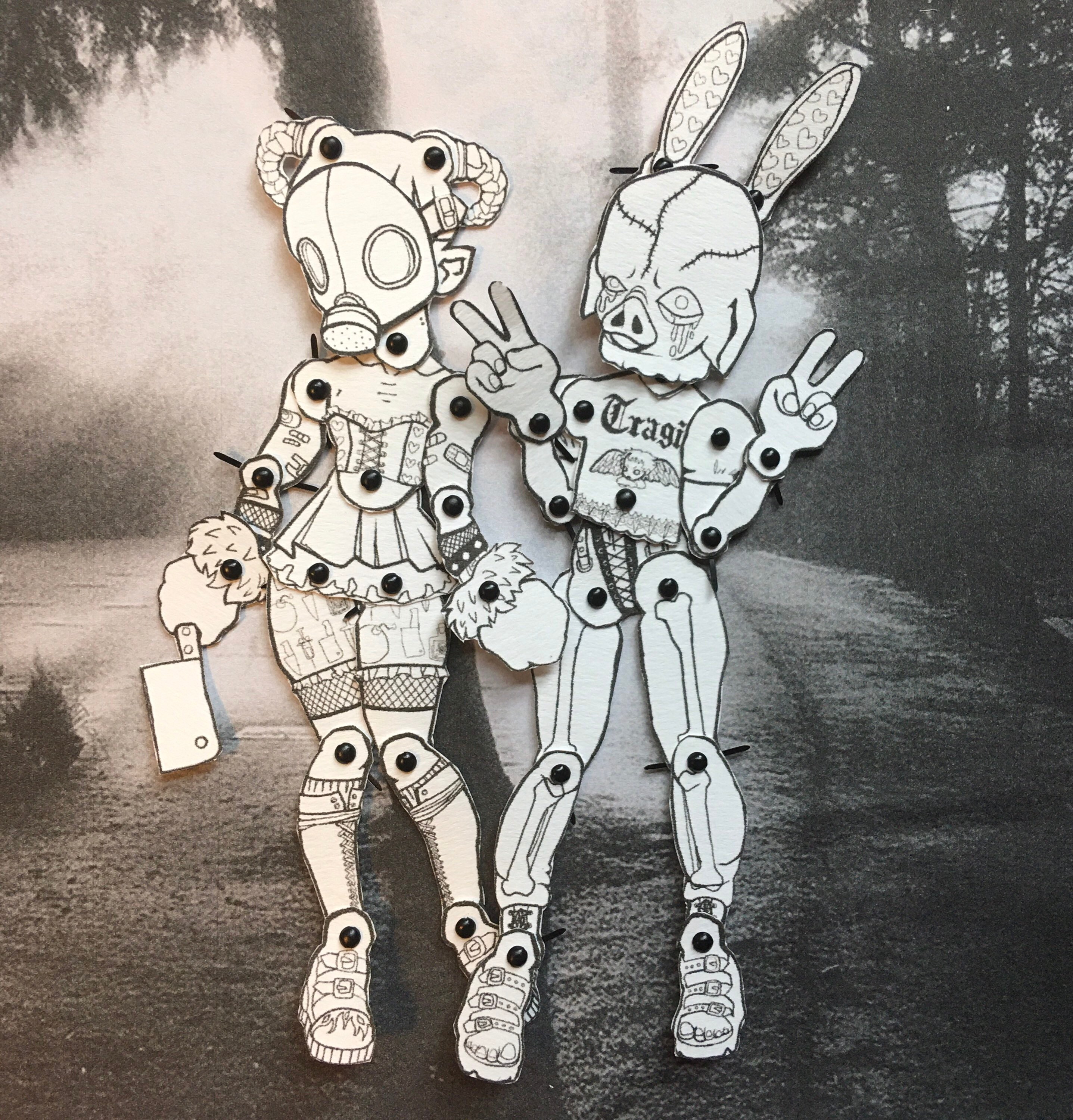 Printable Horror Paper Dolls, Dress up Demons -- DIY Articulated Gothic ...