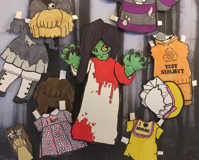 Printable Horror Paper Doll -- Zombie Baby Digital Paperdoll - Etsy
