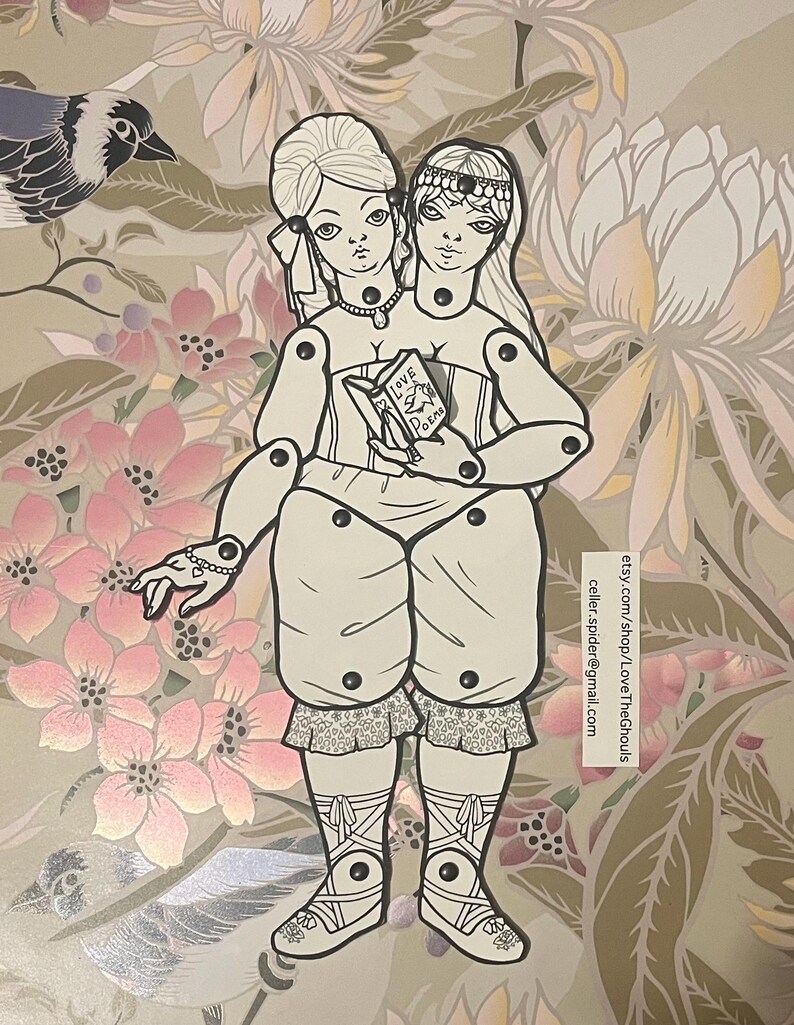 Printable DIY Articulated Paper Doll - Victorian Conjoined Twins - Etsy