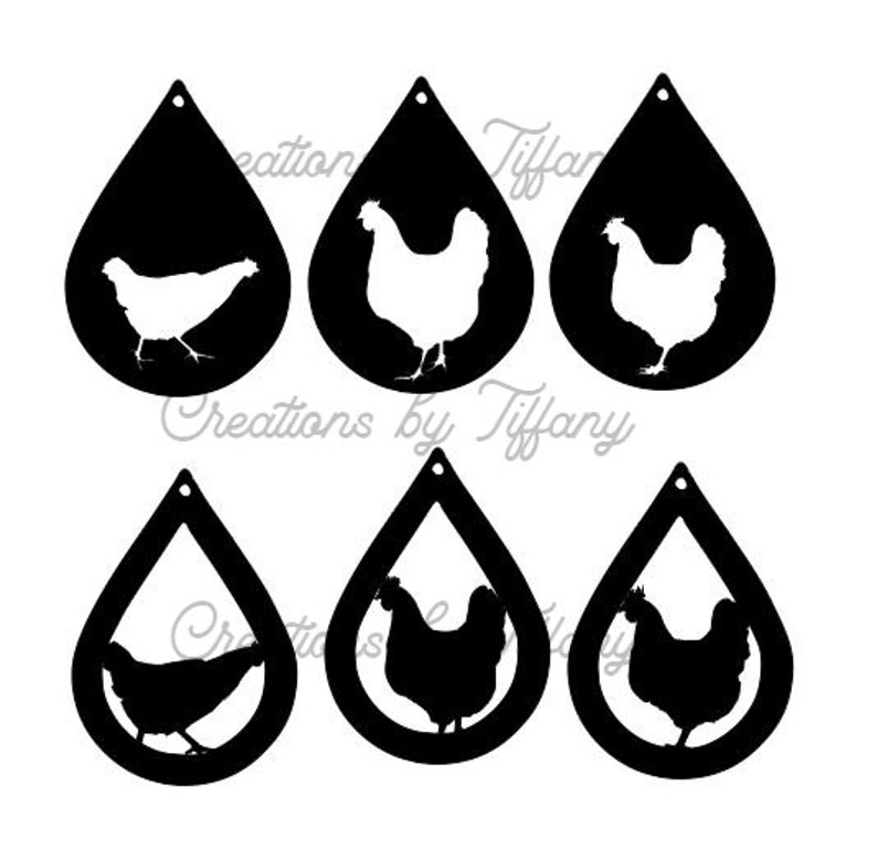 Chicken Earring SVG Bundle - Etsy
