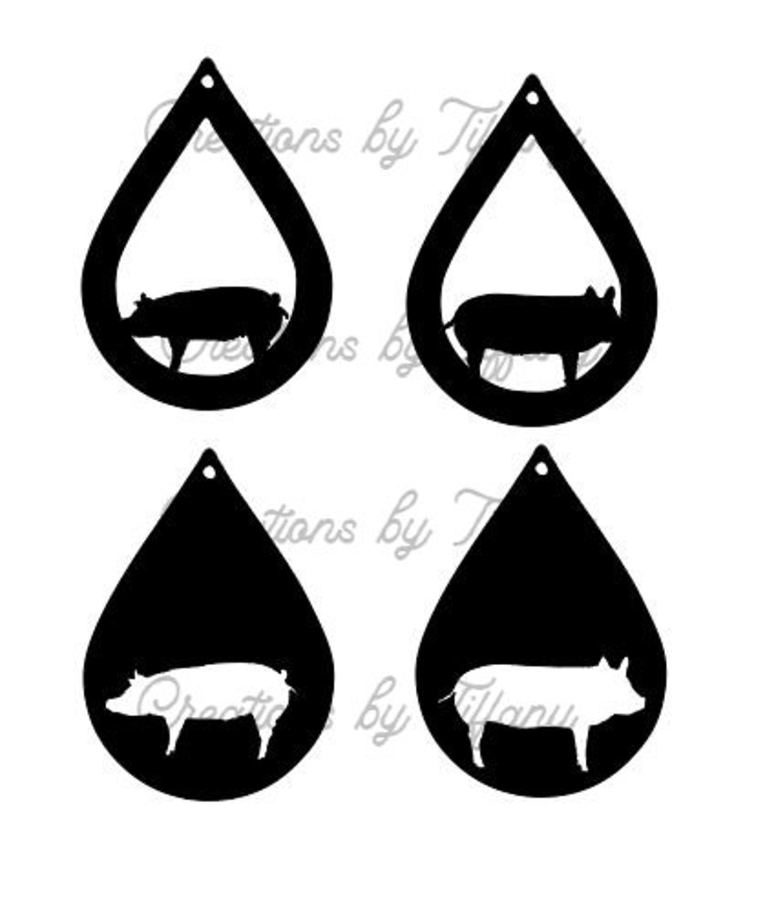 Pig Earring SVG File - Etsy