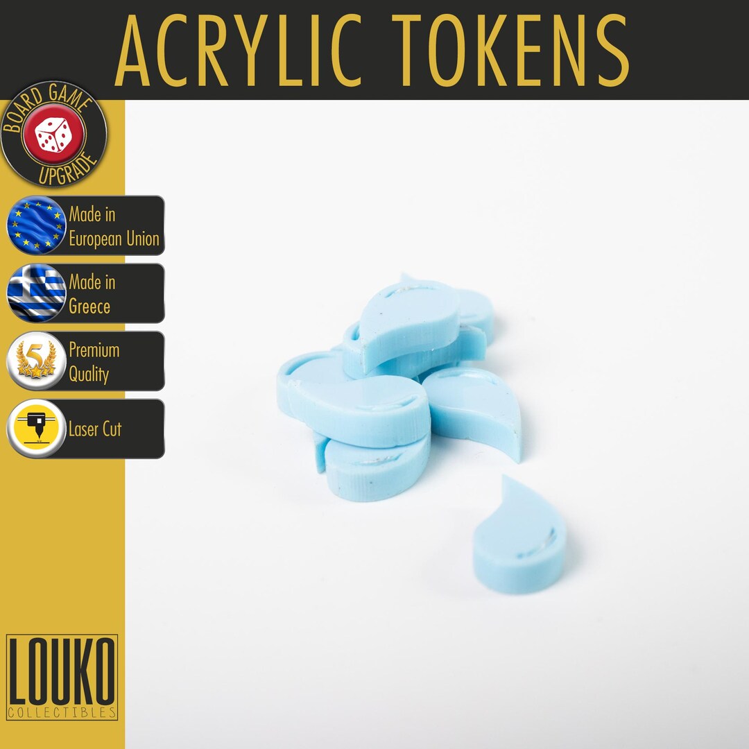 Upgrade Water Droplet Acrylic Tokens - Etsy