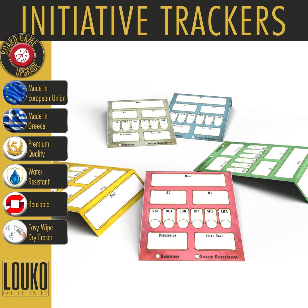 Fillable Character Initiative Trackers - Dnd 5e - Etsy