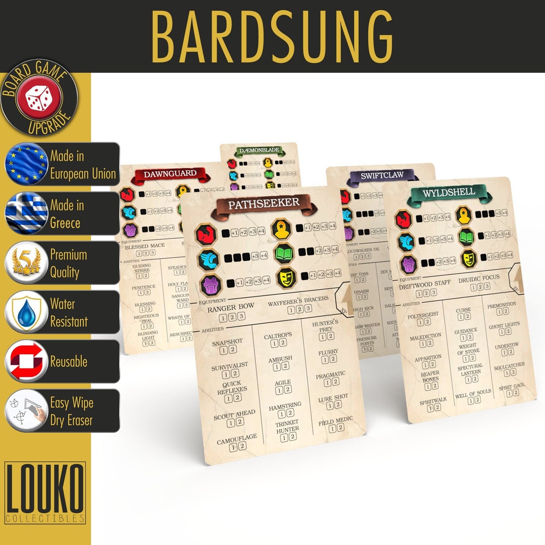 Upgrade Bardsung Rewritable Character Sheets - Etsy