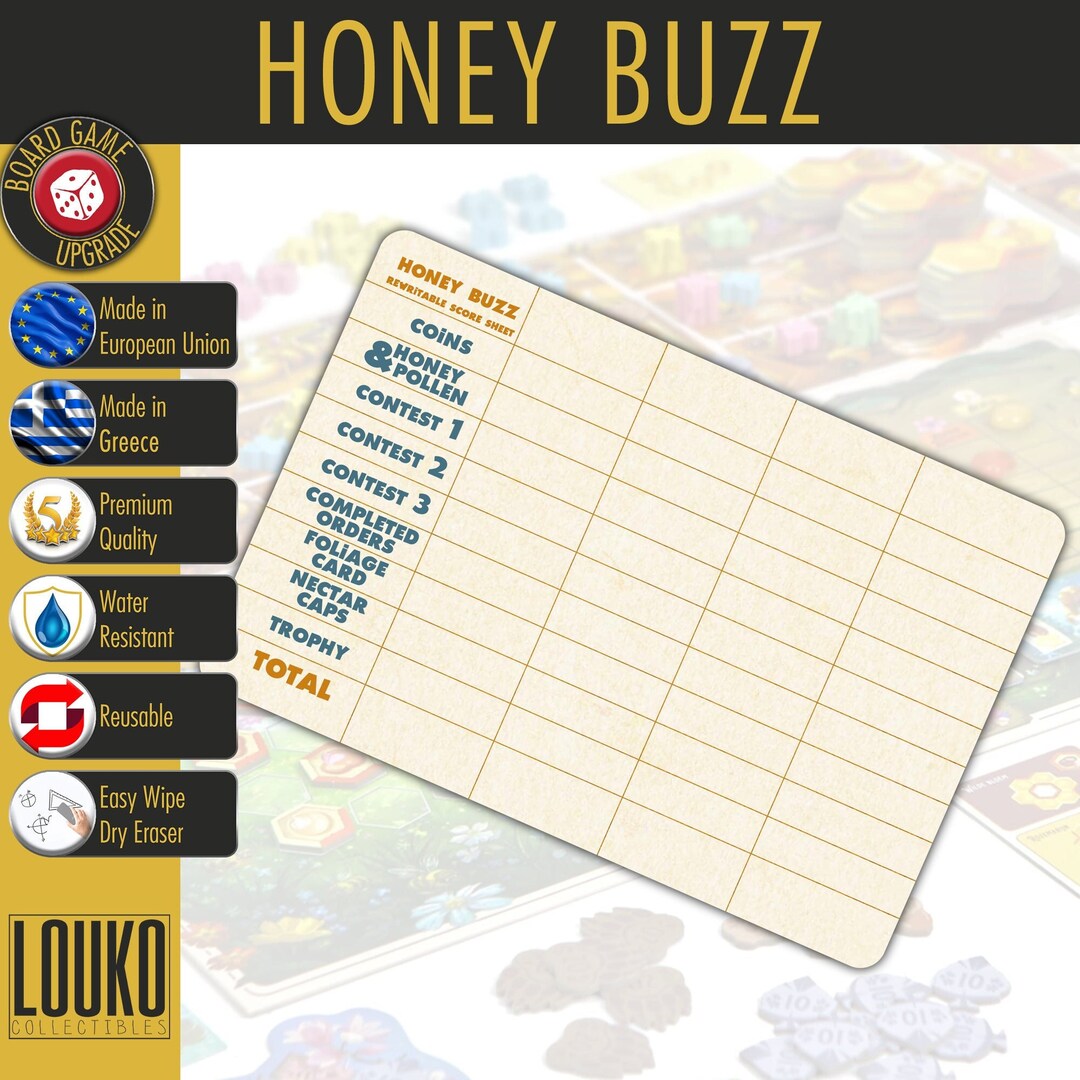 Upgrade Honey Buzz Score Sheet - Etsy