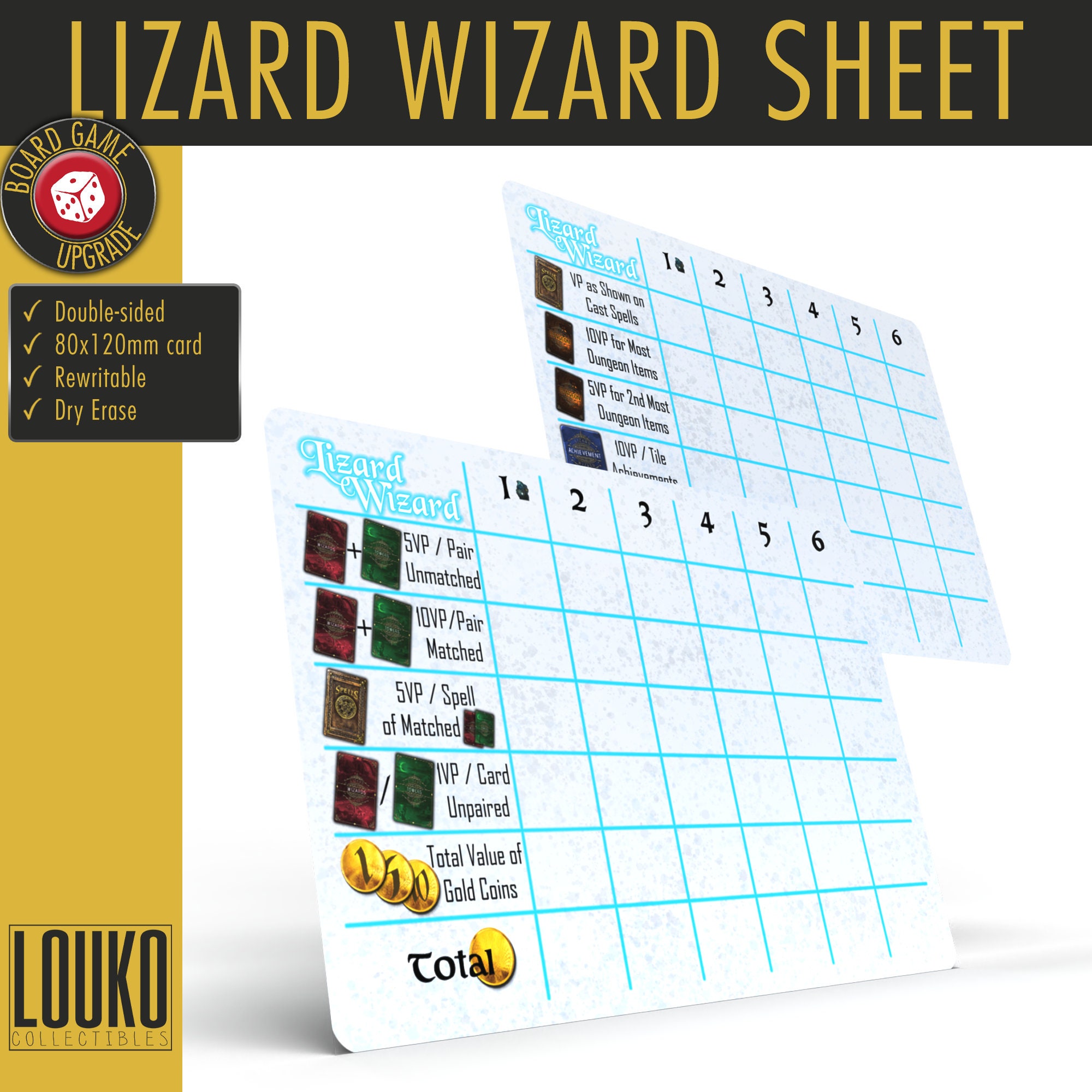 Upgrade Lizard Wizard Score Sheet - Etsy