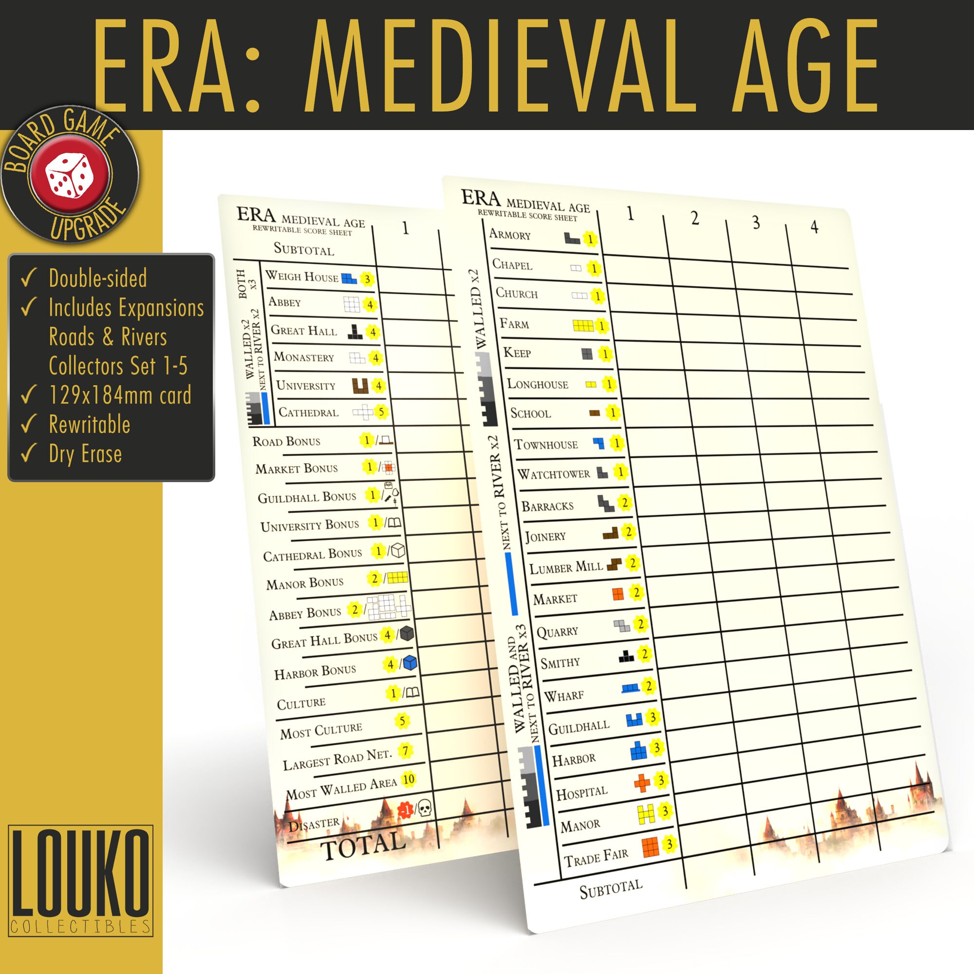 Upgrade Era: Medieval Age Score Sheet - Etsy