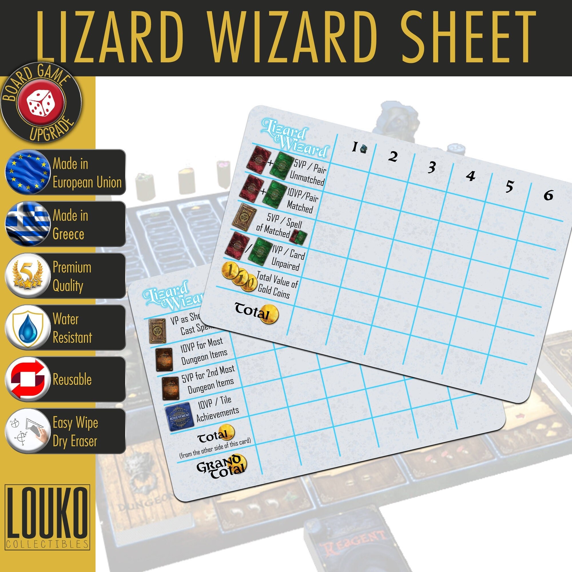 Upgrade Lizard Wizard Score Sheet - Etsy