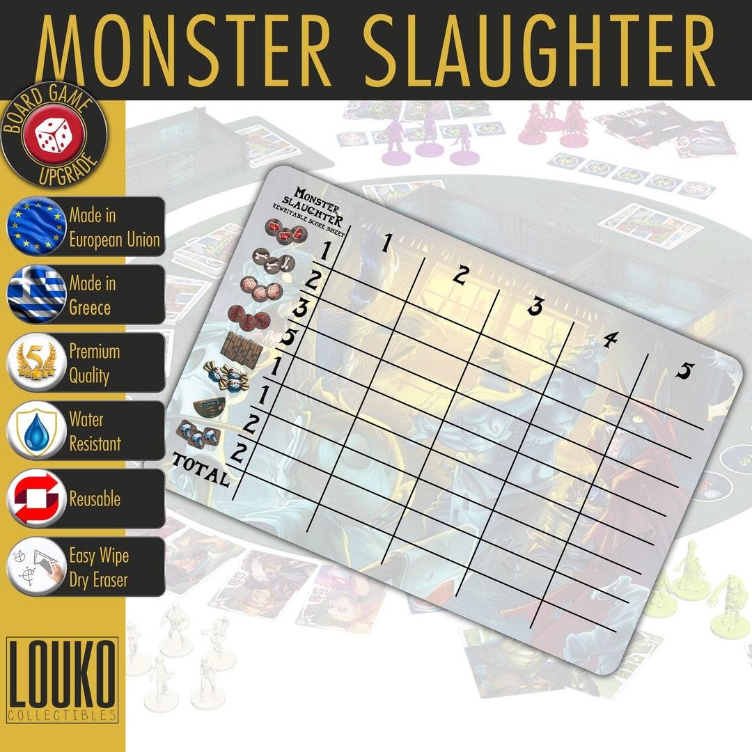 Upgrade Monster Slaughter Score Sheet - Etsy
