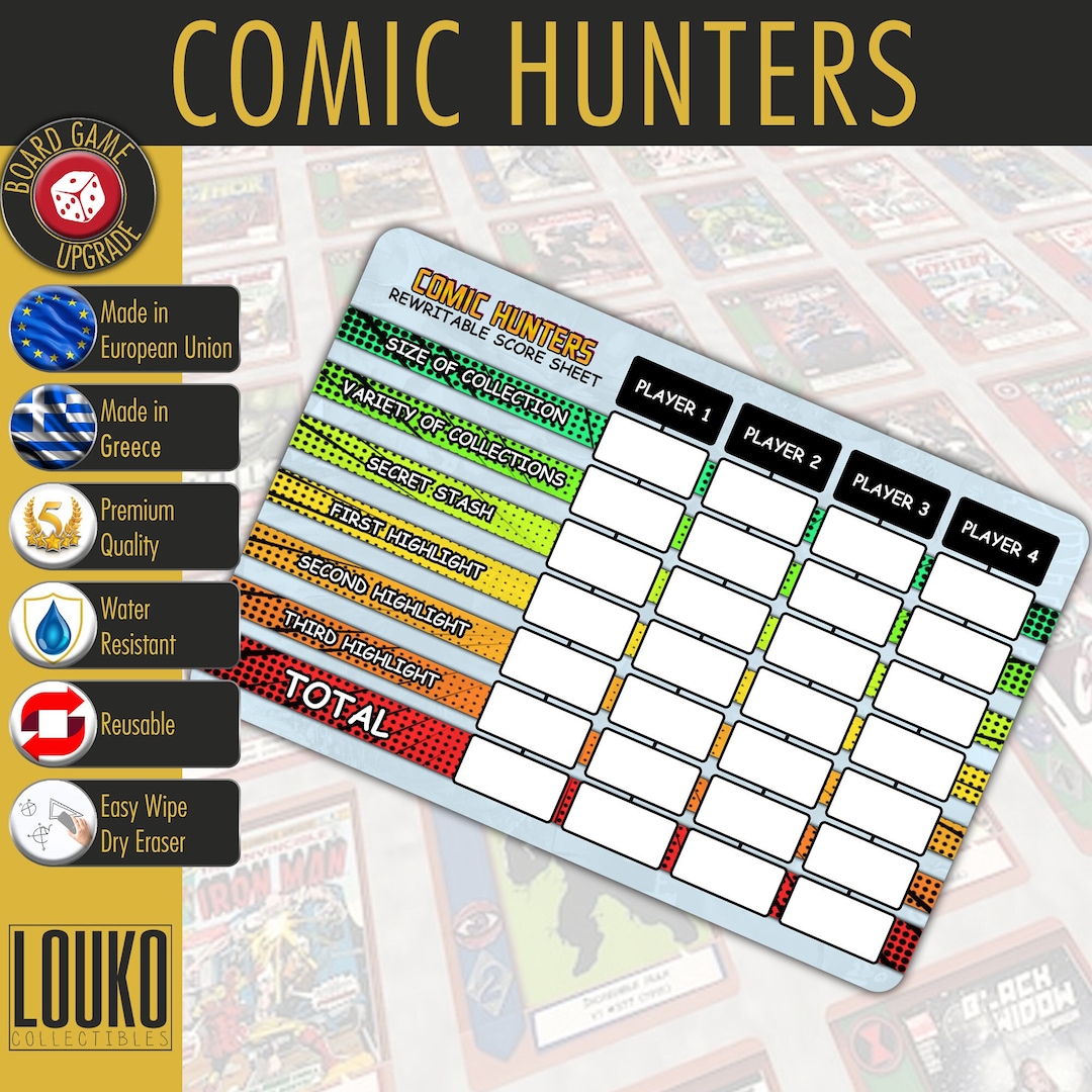 Upgrade Comic Hunters Score Sheet - Etsy