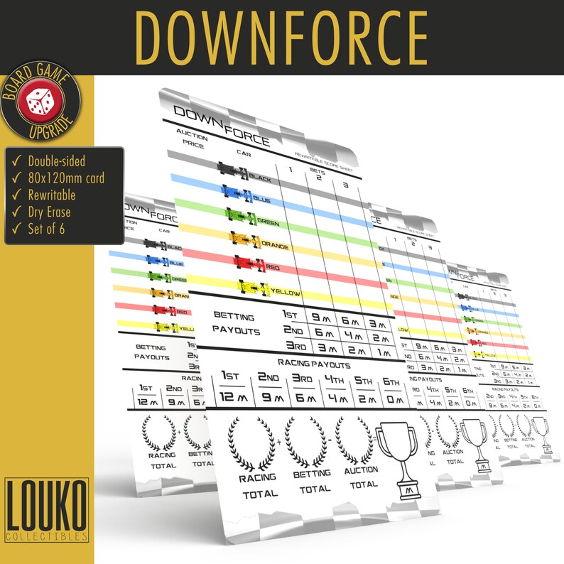 Upgrade Downforce Score Sheet - Etsy