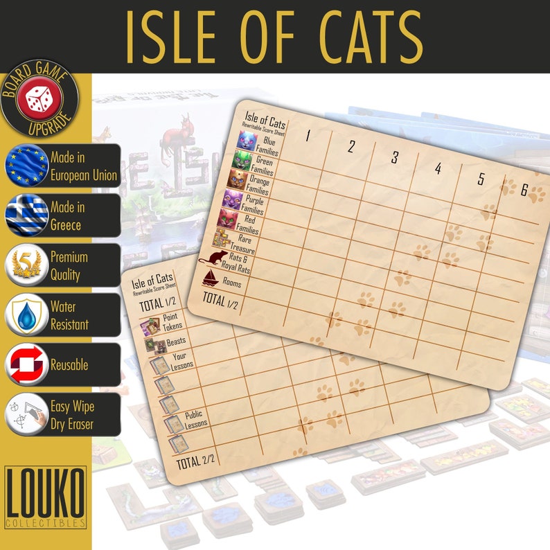Upgrade Isle of Cats Score Sheet - Etsy
