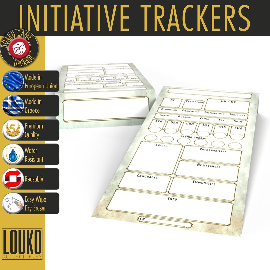 Fillable Monster Initiative Trackers - Dnd 5e - Etsy