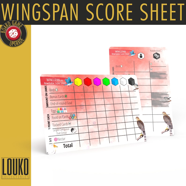 Upgrade Wingspan Score Sheet for Core, European, Oceania & Asia - Etsy