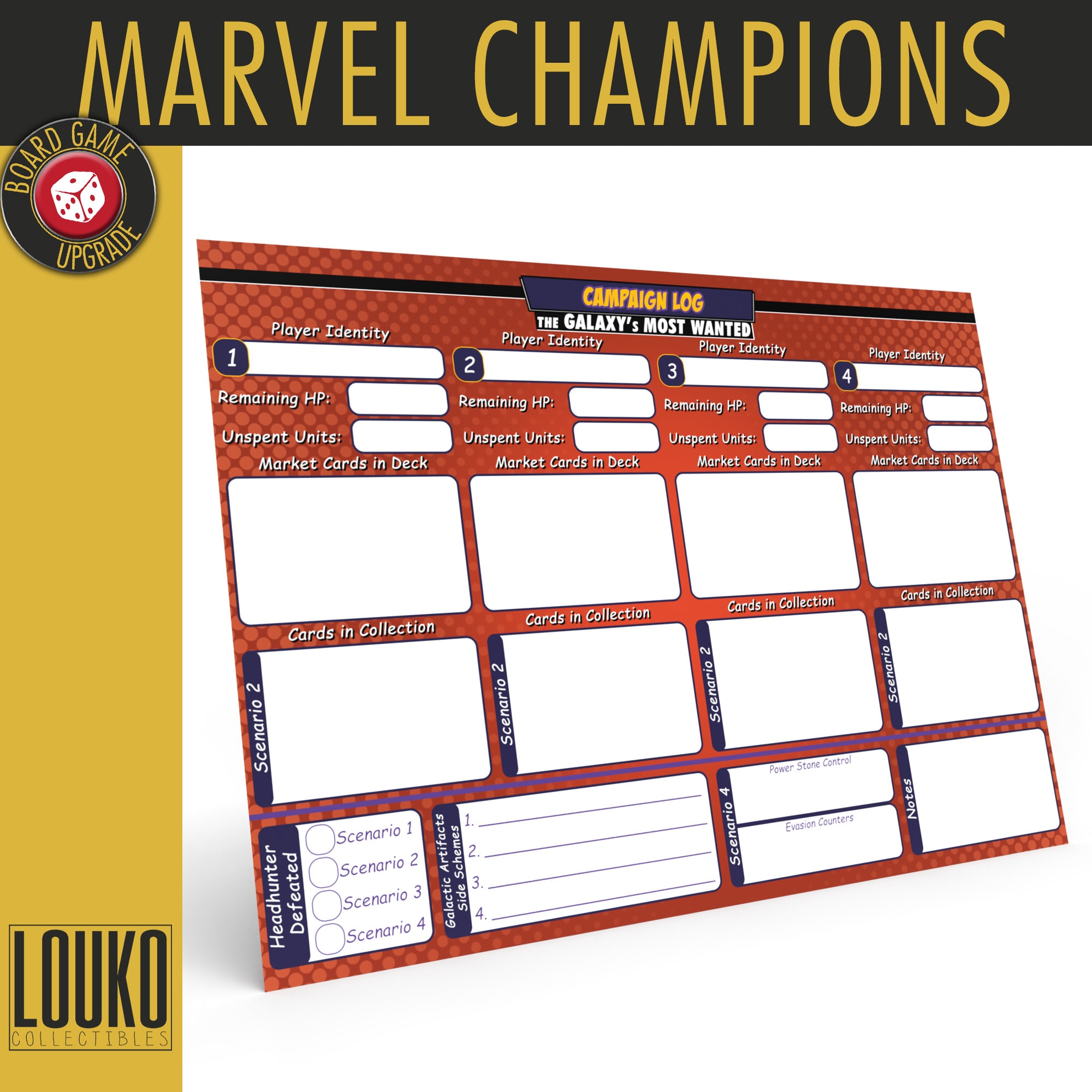 Upgrade Marvel Champions Campaign Log - Etsy