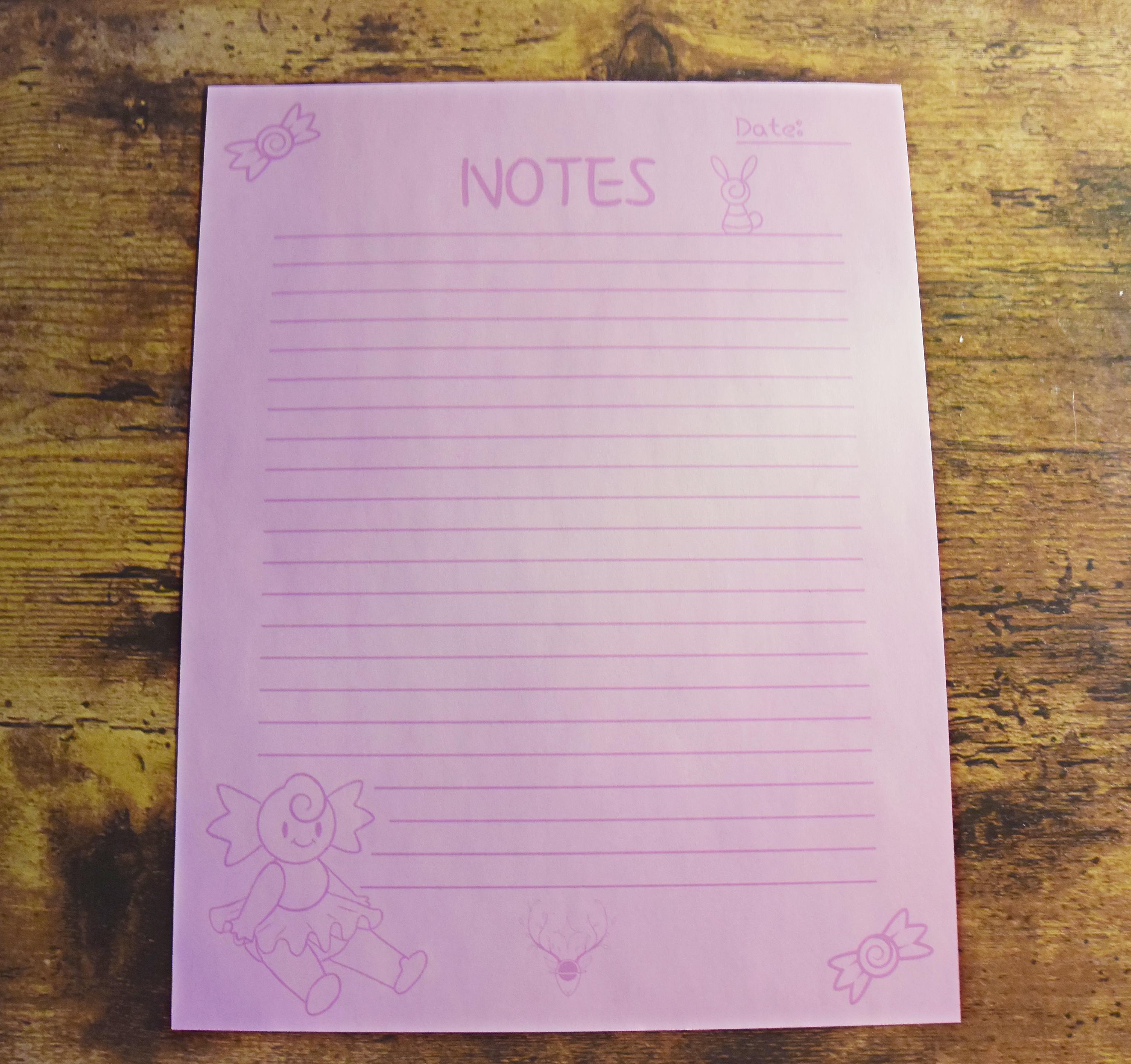 Individual Lined Note Sheet | Printable Stationery | Sweet Pink Design ...