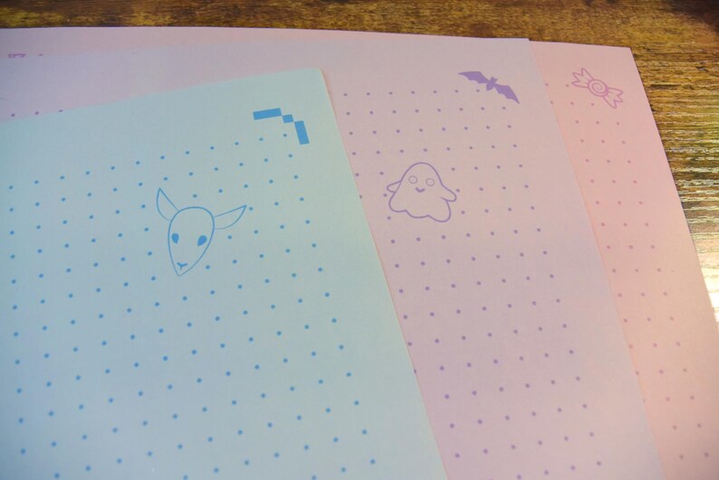 Dotted Note Sheets | Printable Stationery Set | Full Bundle Download ...