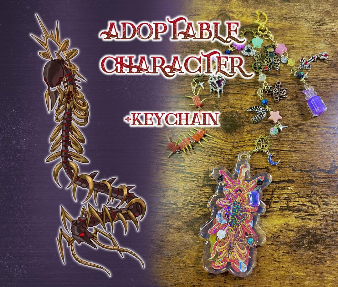 Adoptable Character Keychain | Character Design #6: Centipede Angel ...