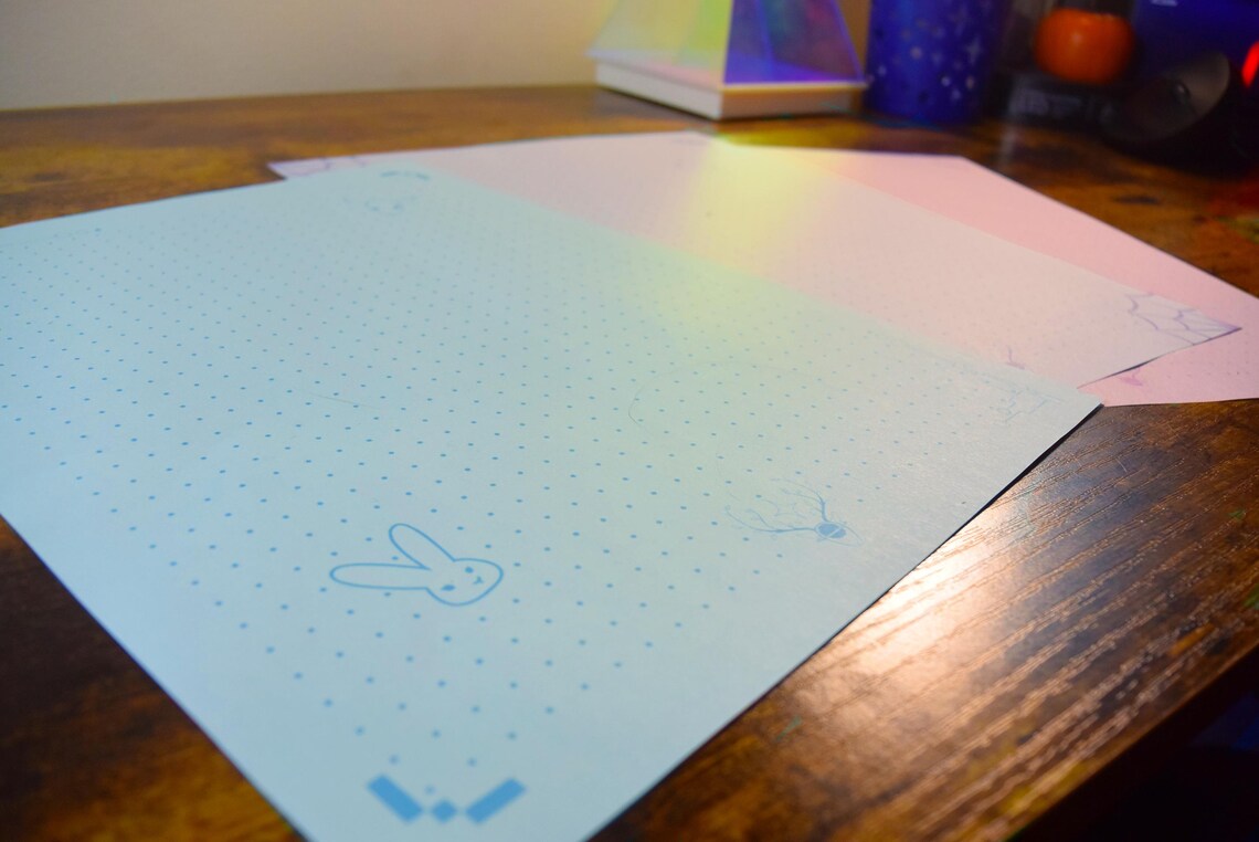 Dotted Note Sheets Printable Stationery Set Full Bundle Download US ...