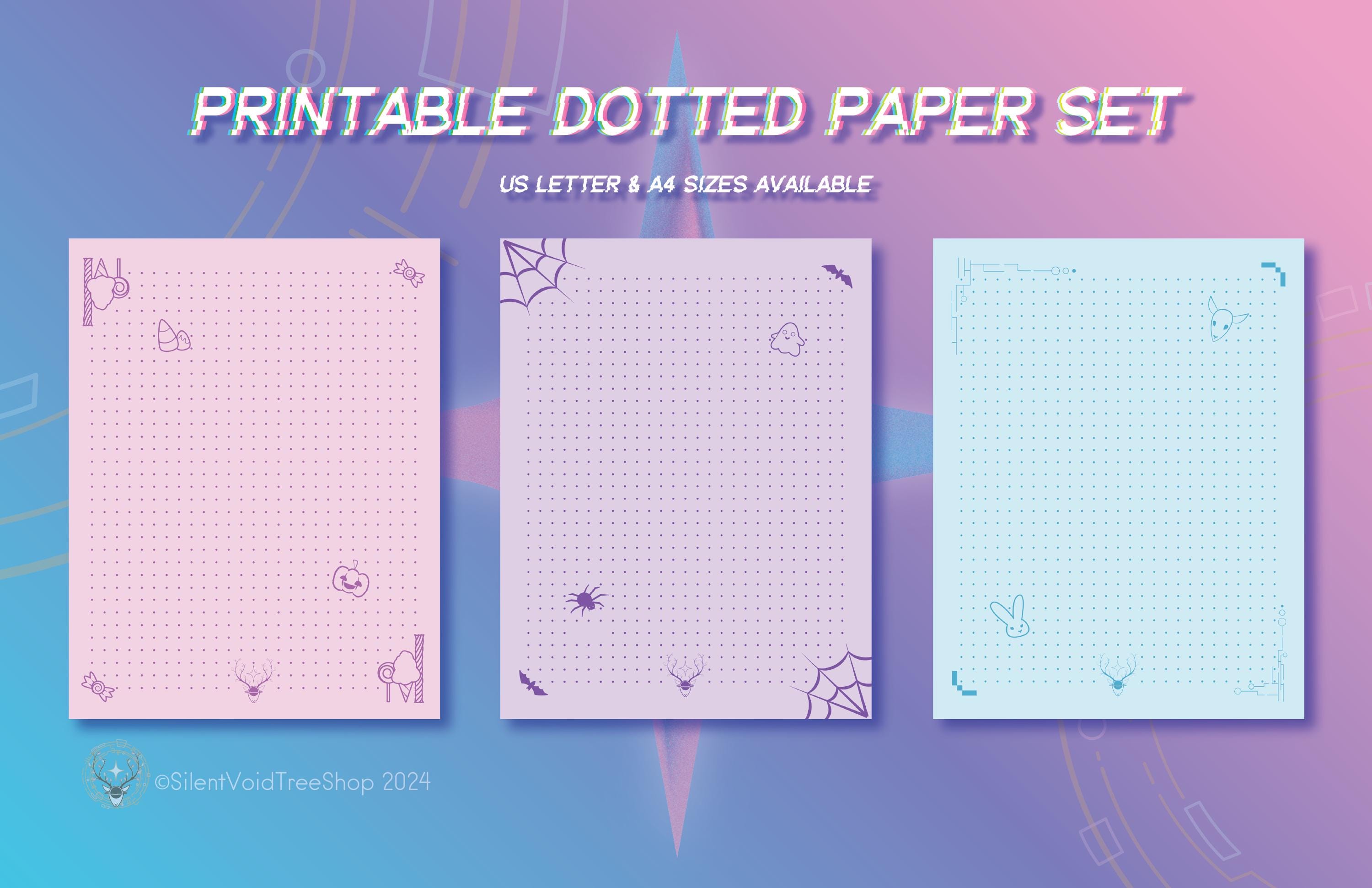 Dotted Note Sheets | Printable Stationery Set | Full Bundle Download ...