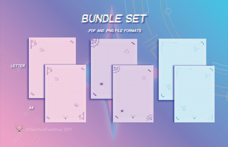 Dotted Note Sheets | Printable Stationery Set | Full Bundle Download ...