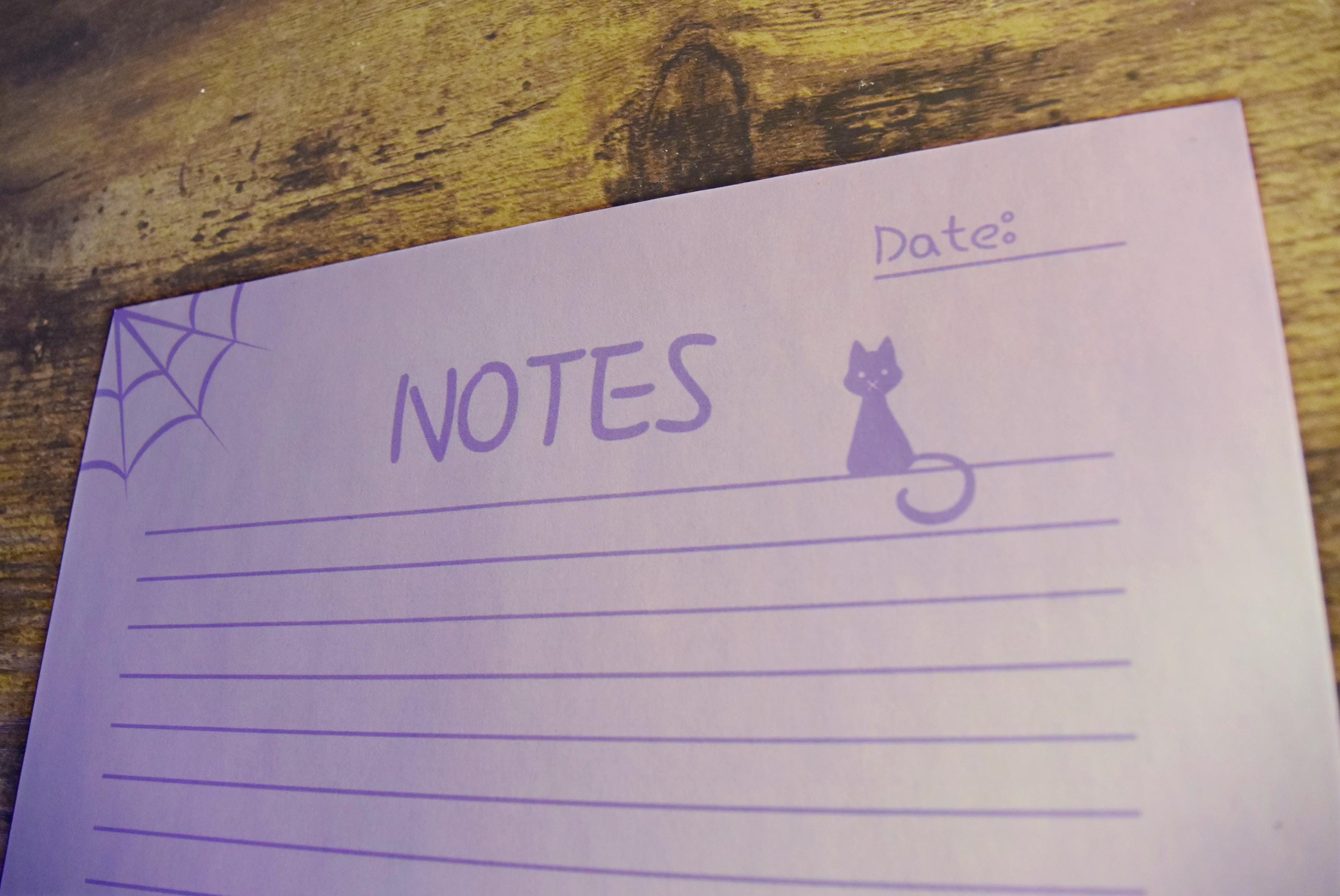 Individual Lined Note Sheet Printable Stationery Spooky Purple Design ...