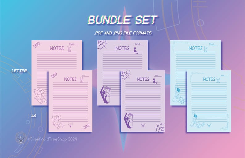 Printable Lined Note Sheets: US Letter & A4 (digital Download) - Etsy