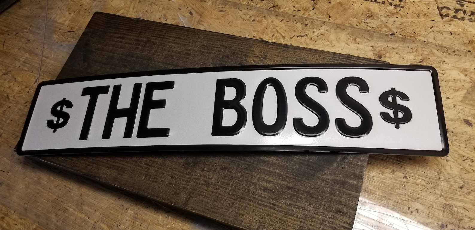 Custom Made Embossed European Style License Plate "the Boss" - Etsy