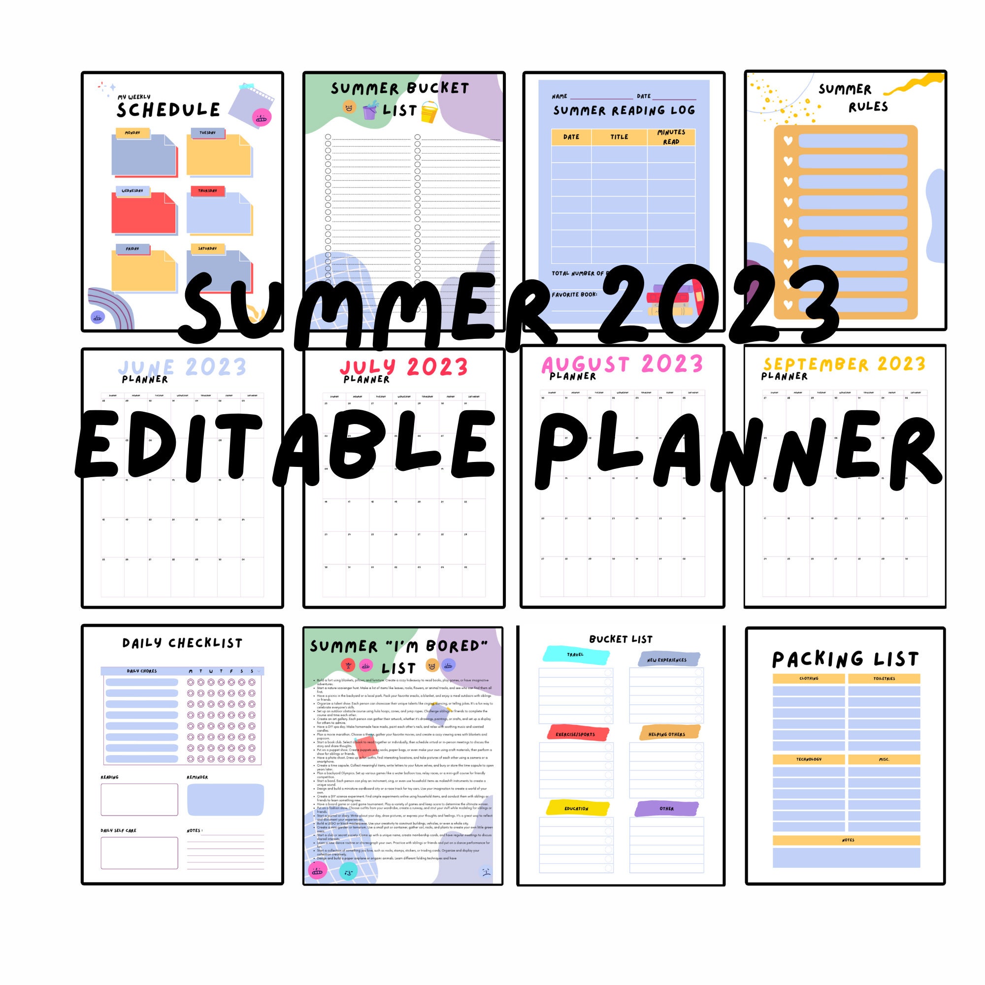 Editable Printable Summer Planner for Busy Parents - Stay Organized and ...