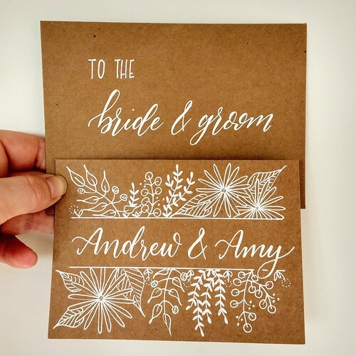 Custom Wedding Card Hand Lettered - Etsy