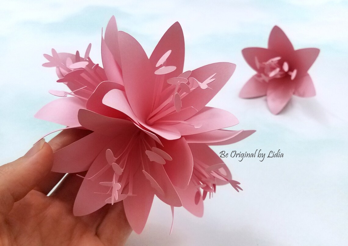 SVG PDF Paper Flower Templates || DIY Paper Lily || Bunch of Lily ...