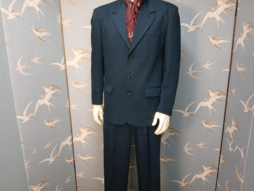 Vintage Willson 1980s/ 90s Fashion Suit, Teal Oversize Jacket/ Peg ...