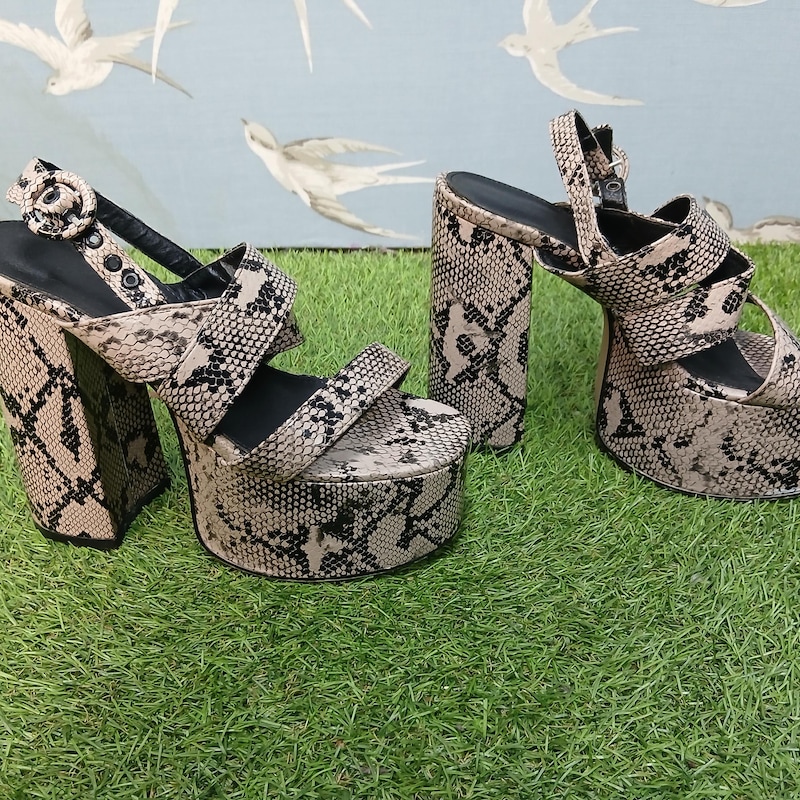 Snakeskin 70s Platform - Etsy