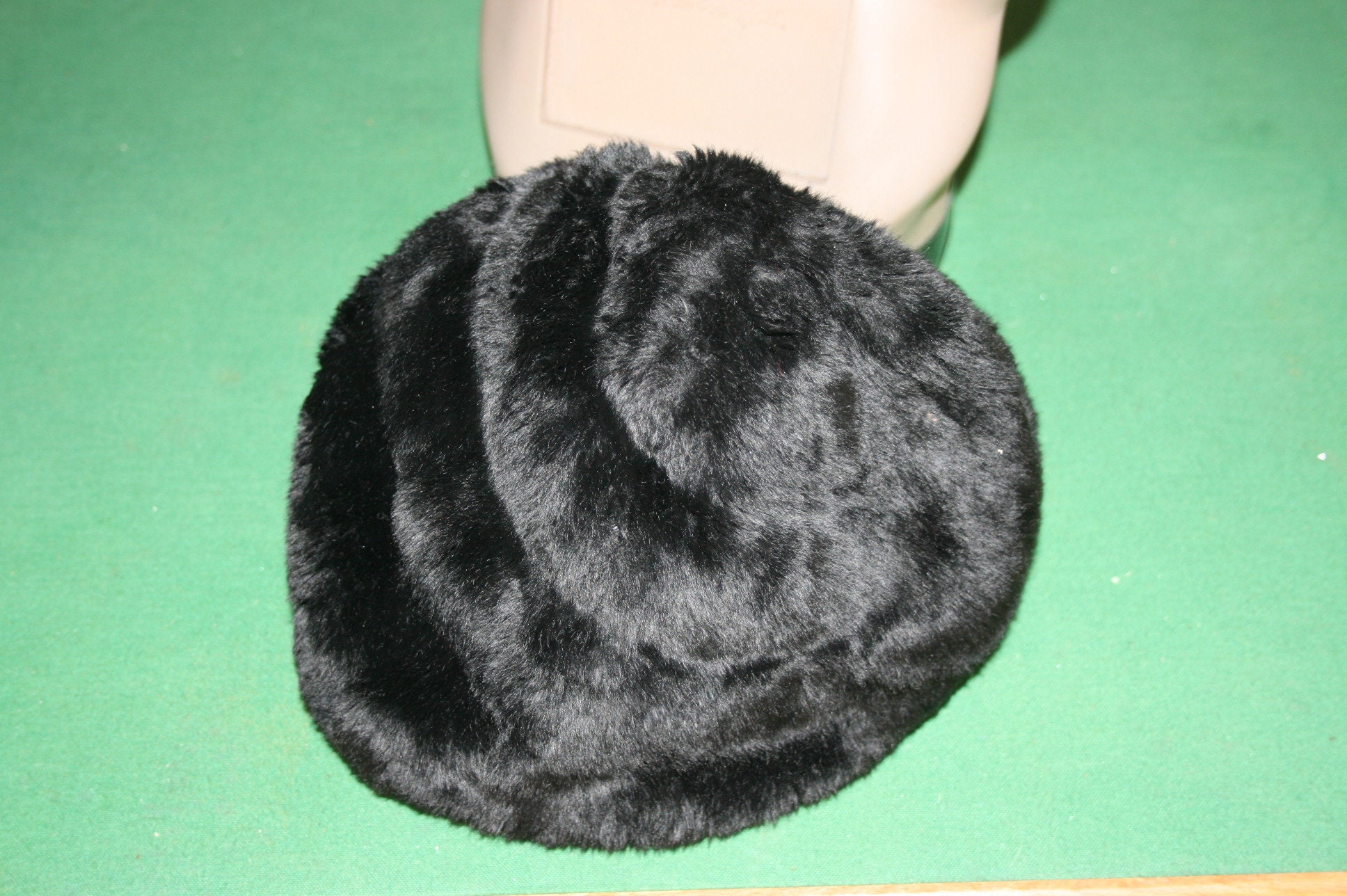 Vintage 60s fake fur hat Bermona Trend black faux fur bonnet | Etsy
