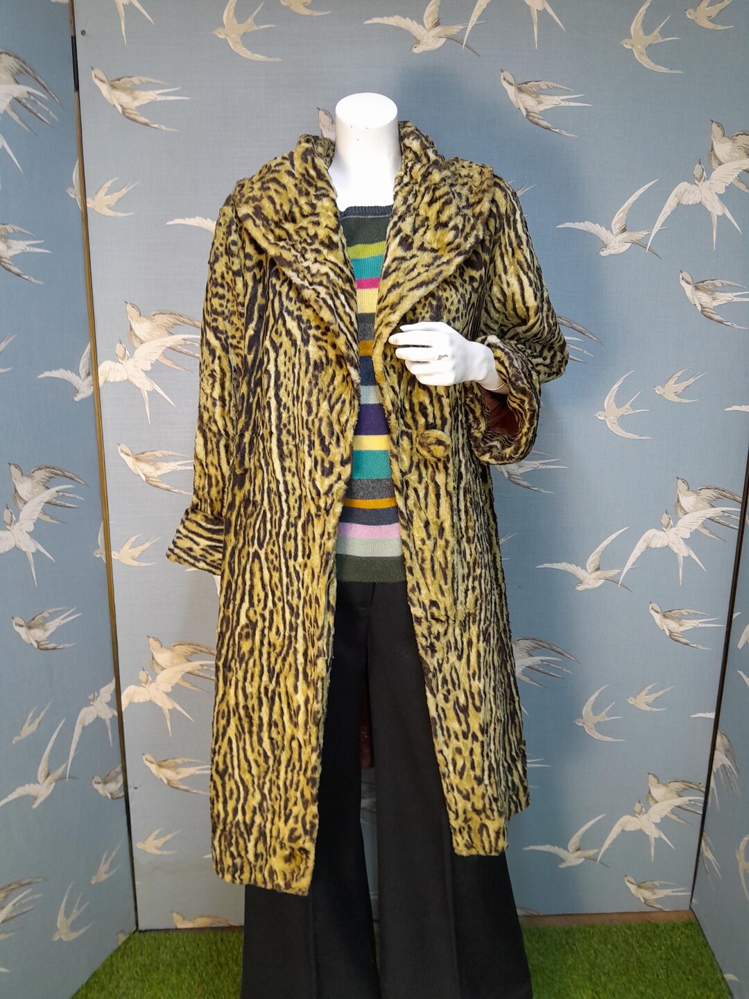 Vintage 1950s- 60s Faux Leopard/ Ocelot Coat, Size 10- 12- 14 UK - Etsy