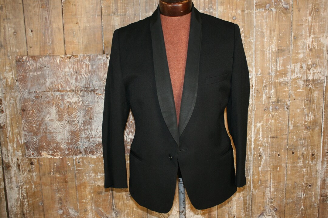 Vintage 70s Tuxedo/ Dinner Jacket, Black Wool Cam Art Tailored Tux ...