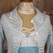 Vintage 1940s Cardigan, Blue/ Ivory Crochet Cardi/ Bed Jacket, Size 8 ...