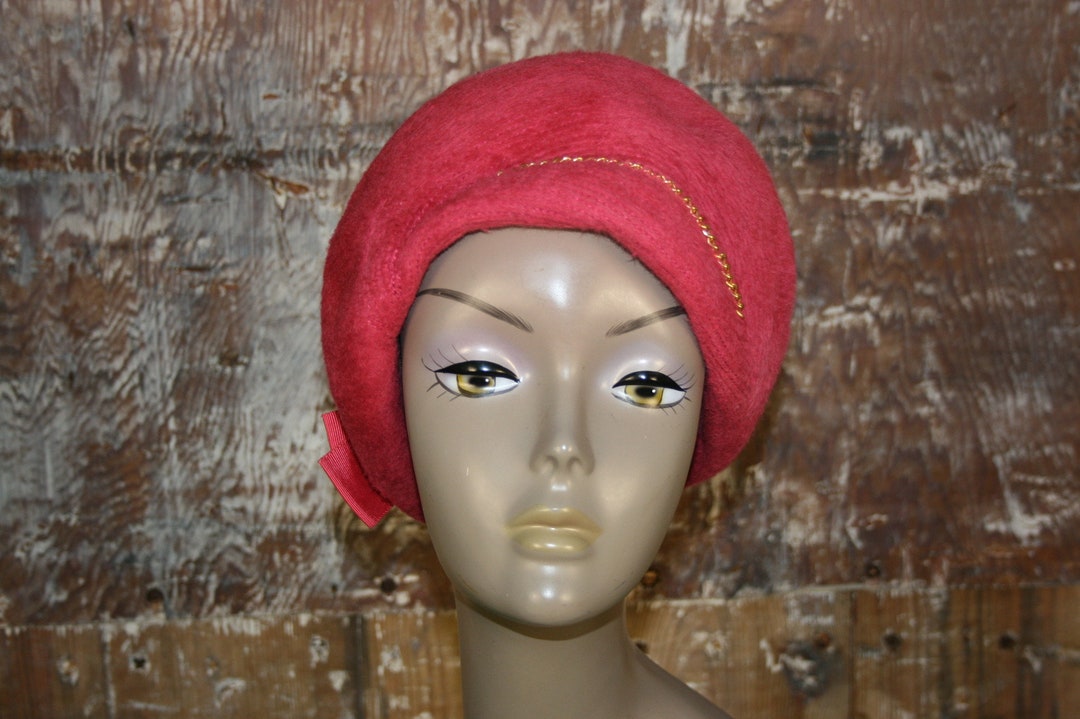 Pink Vintage 60s Mod Hat Bermona London Coral Peaked Hat/ - Etsy UK
